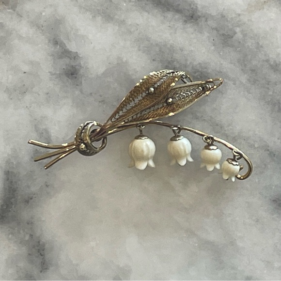 Jewelry | Vintage Harry Iskin 12k Gf Lily Of The Valley Brooch Pin ...
